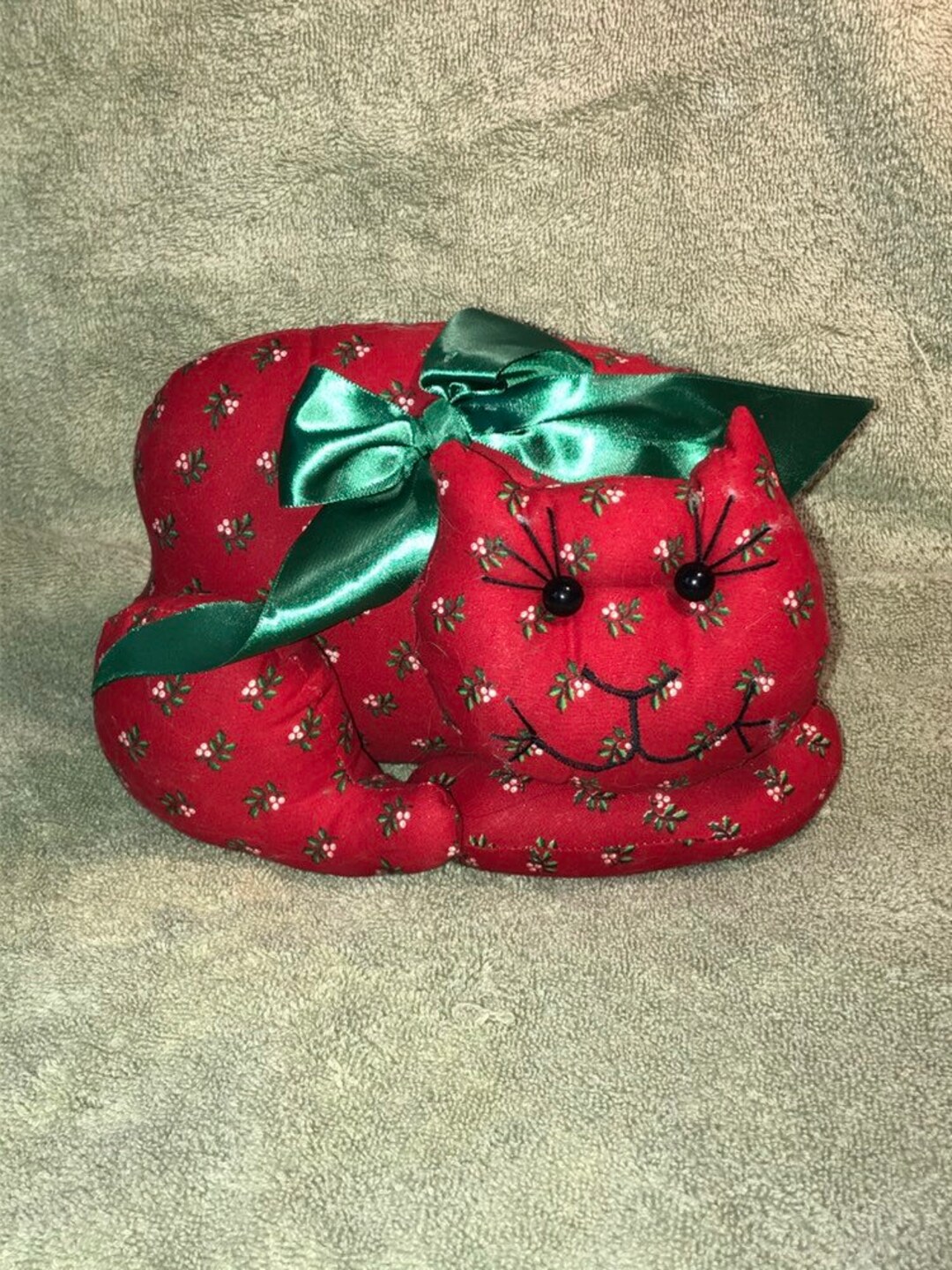 Small Red Floral Fabric Door Stop - Etsy