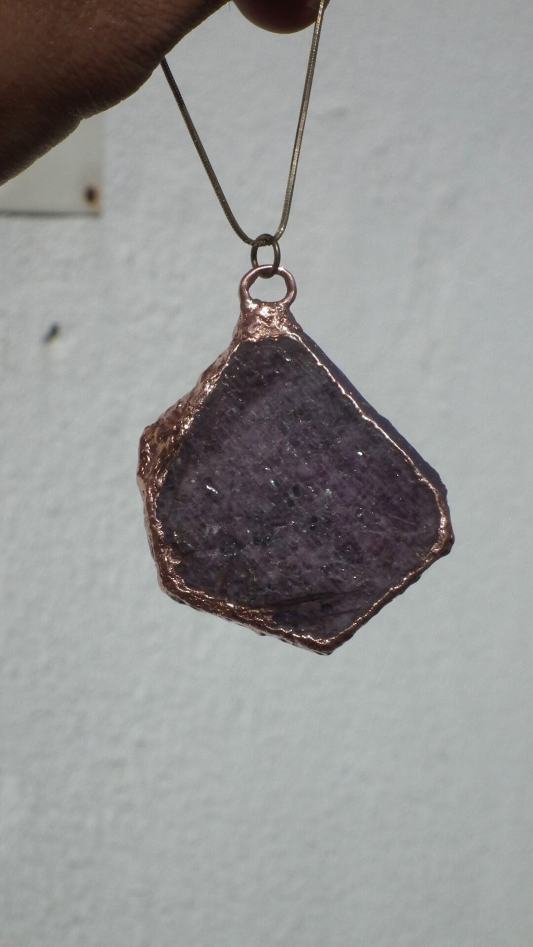 Raw Ruby Necklace / Electroformed Copper / Ruby Crystal - Etsy