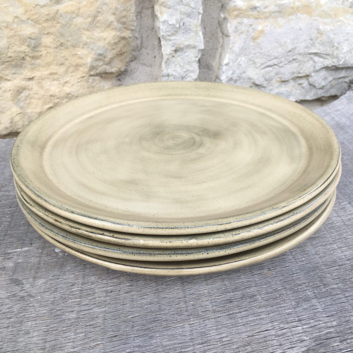 Four Pottery Dinner Plates on dark clay made to order | Etsy