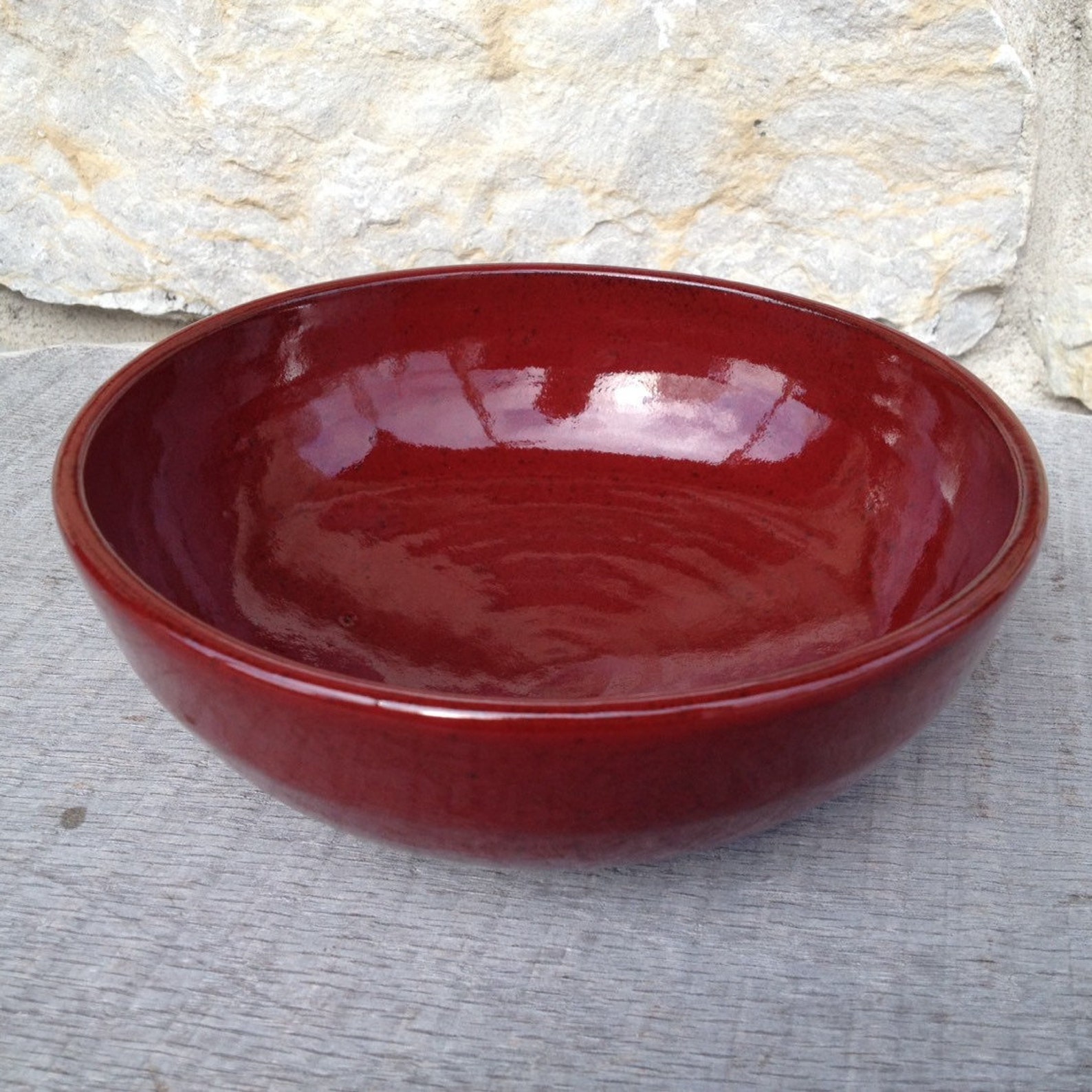 Red Pottery Dinnerware Place Setting. Set of Handmade Red - Etsy