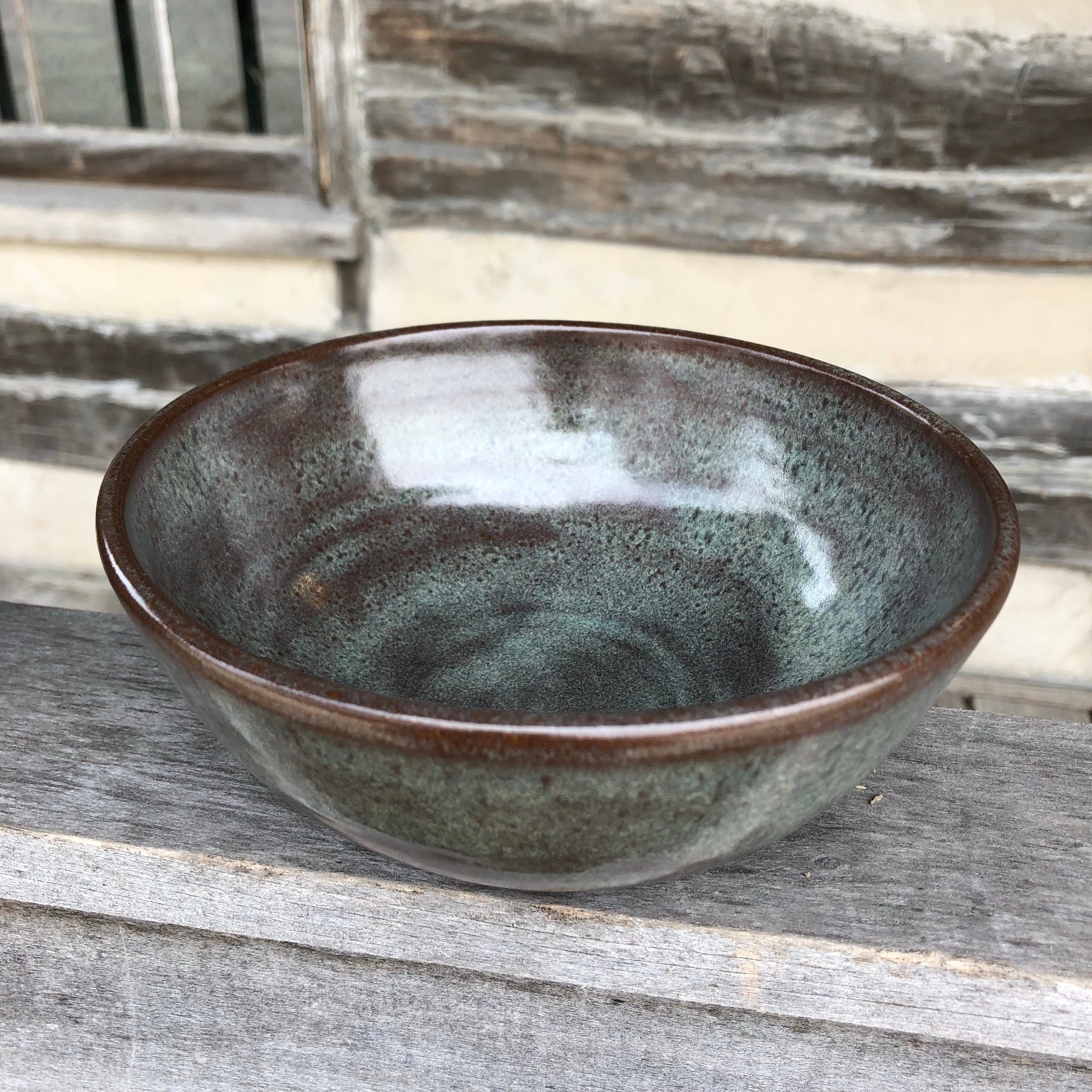 Pottery Bowls set of four handmade pottery bowls in Iron | Etsy