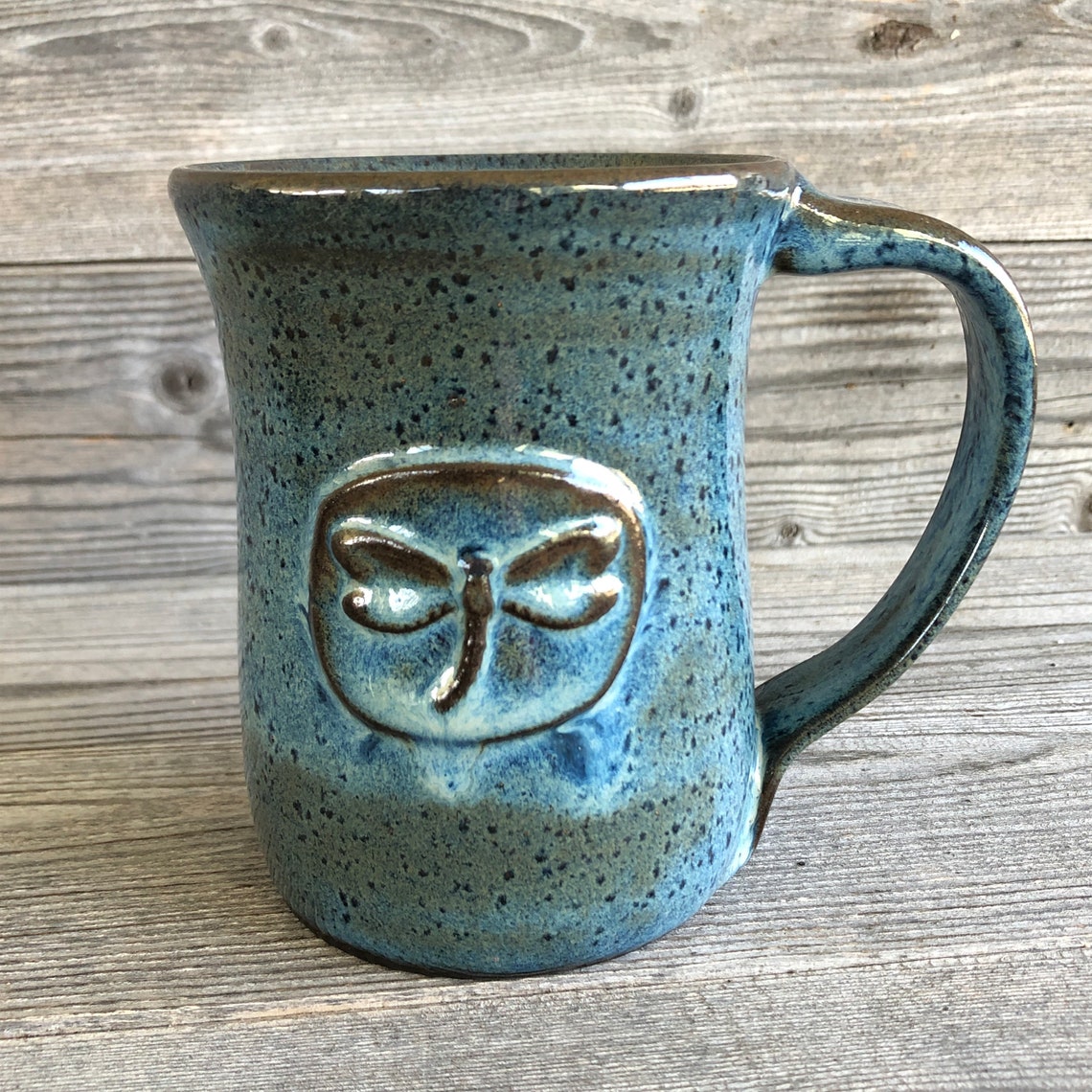 Blue Dragonfly Mug Handmade Coffee Cup Made to Order - Etsy