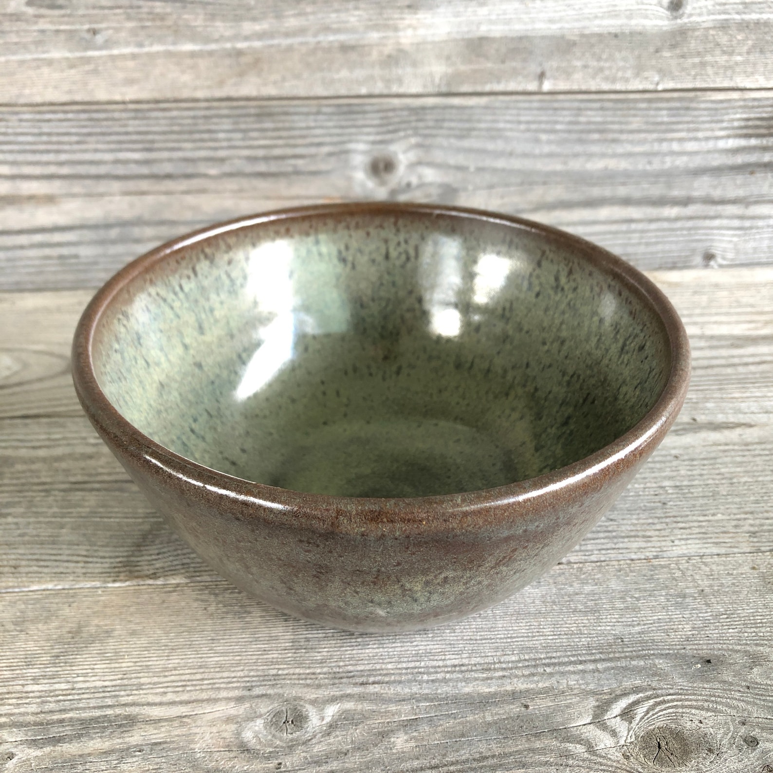 3 Piece Pottery Dinnerware Set in Iron Lustre Handmade Dishes. **made ...