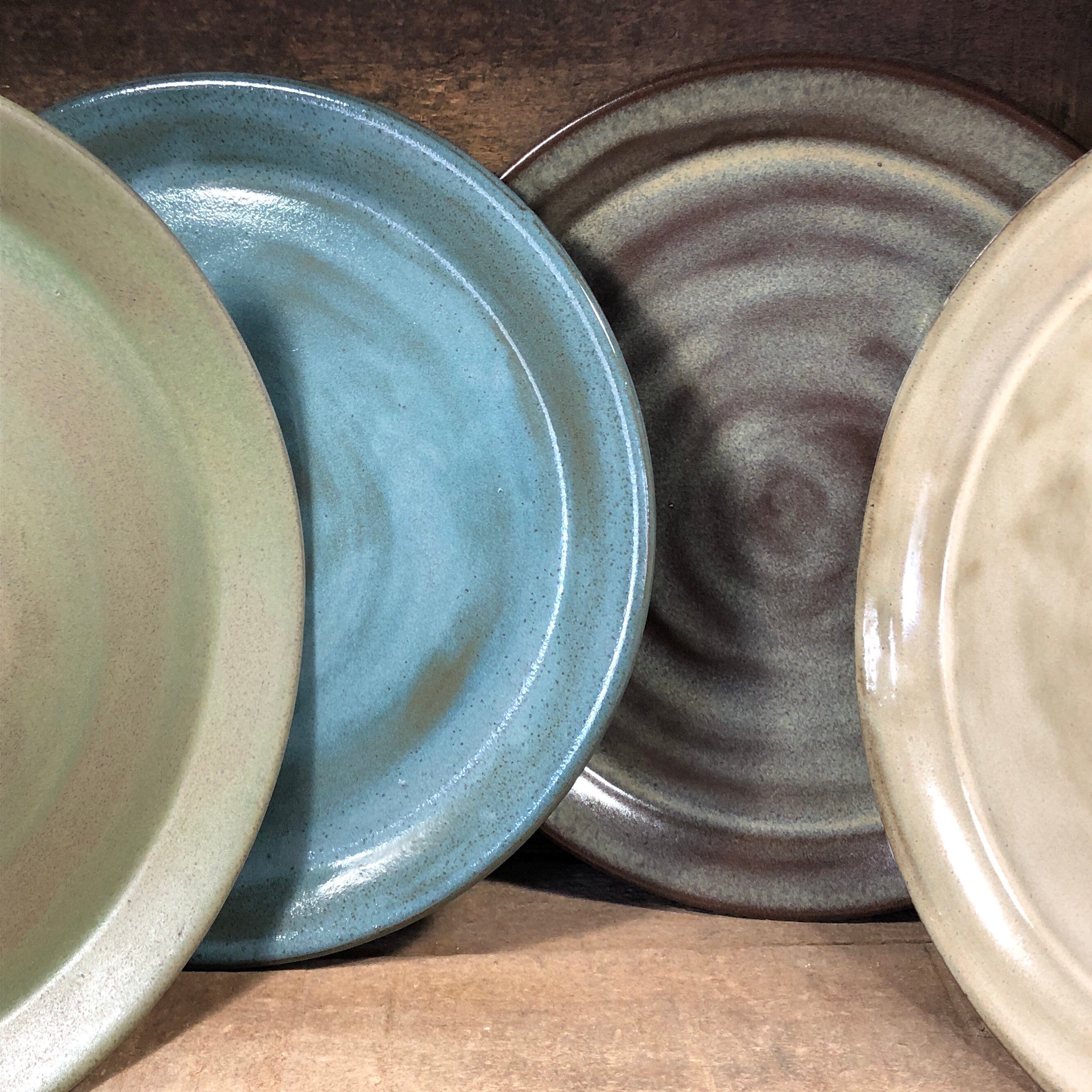 Handmade Pottery Dinner Plates... Set of Four Mix and Match - Etsy