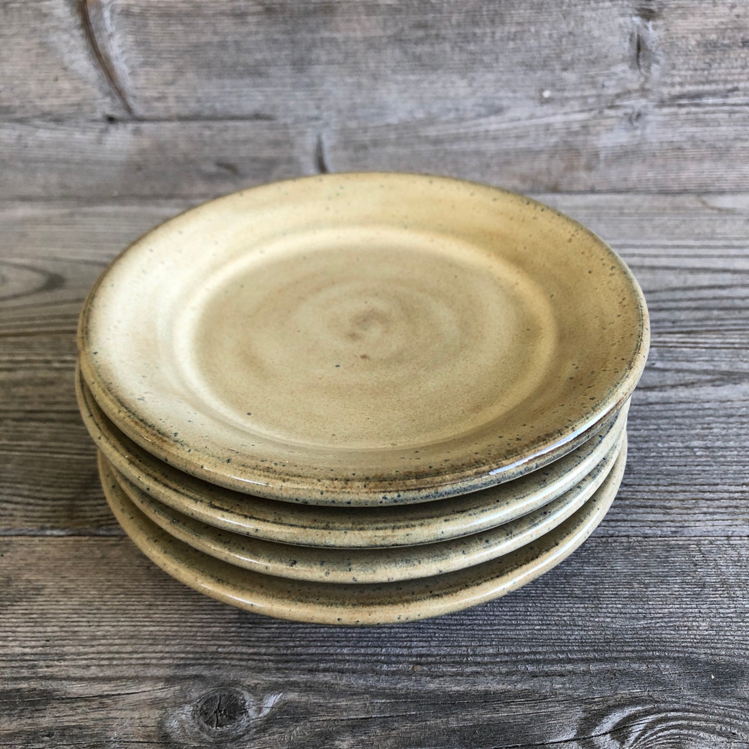 Handmade Pottery Mini Dessert Plates (5.5in) Set of 4: Wheel Thrown ...