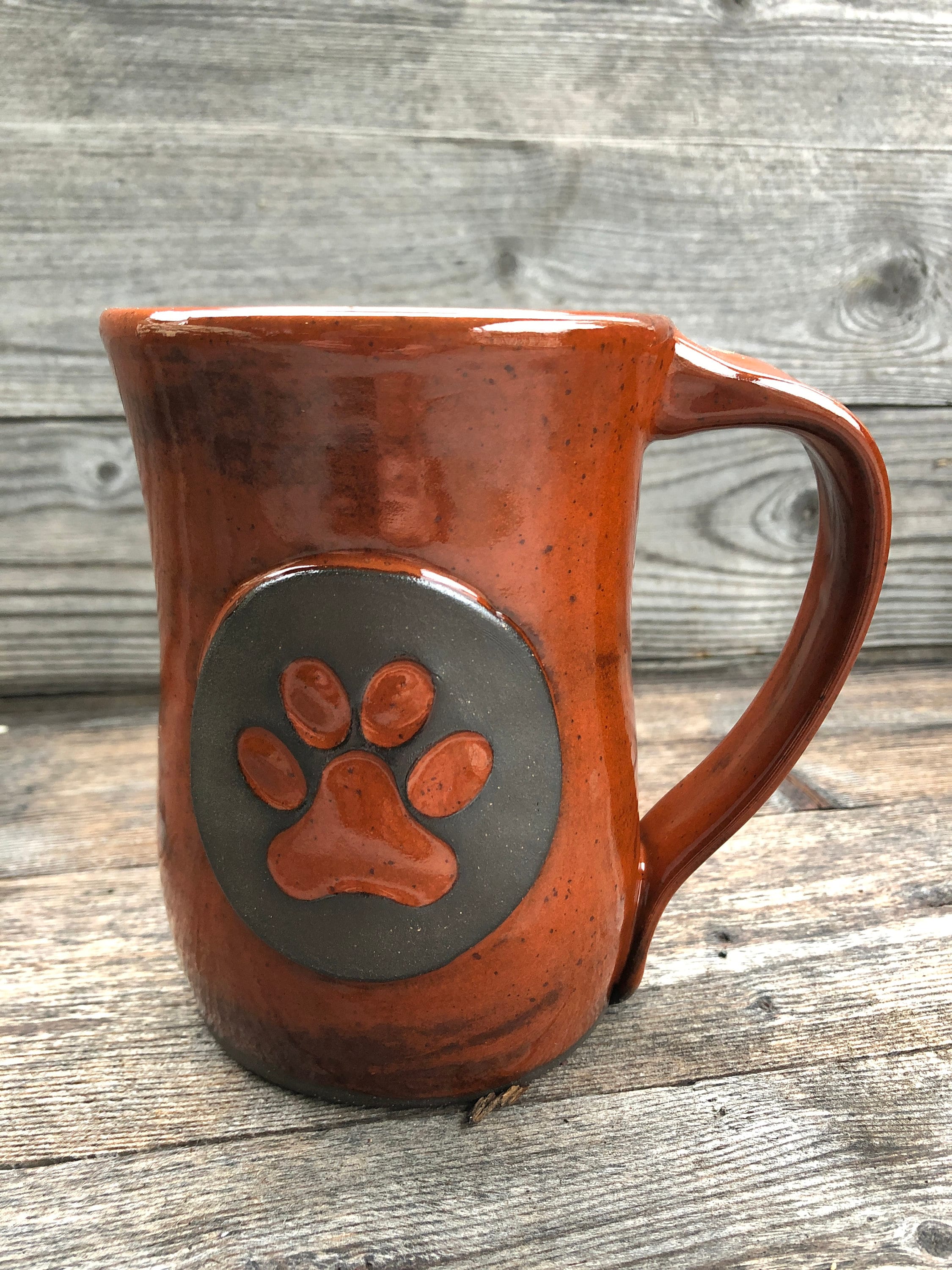 Paw Print Pottery Mug: Handmade Dog or Cat Lover Gift **made to Order ...