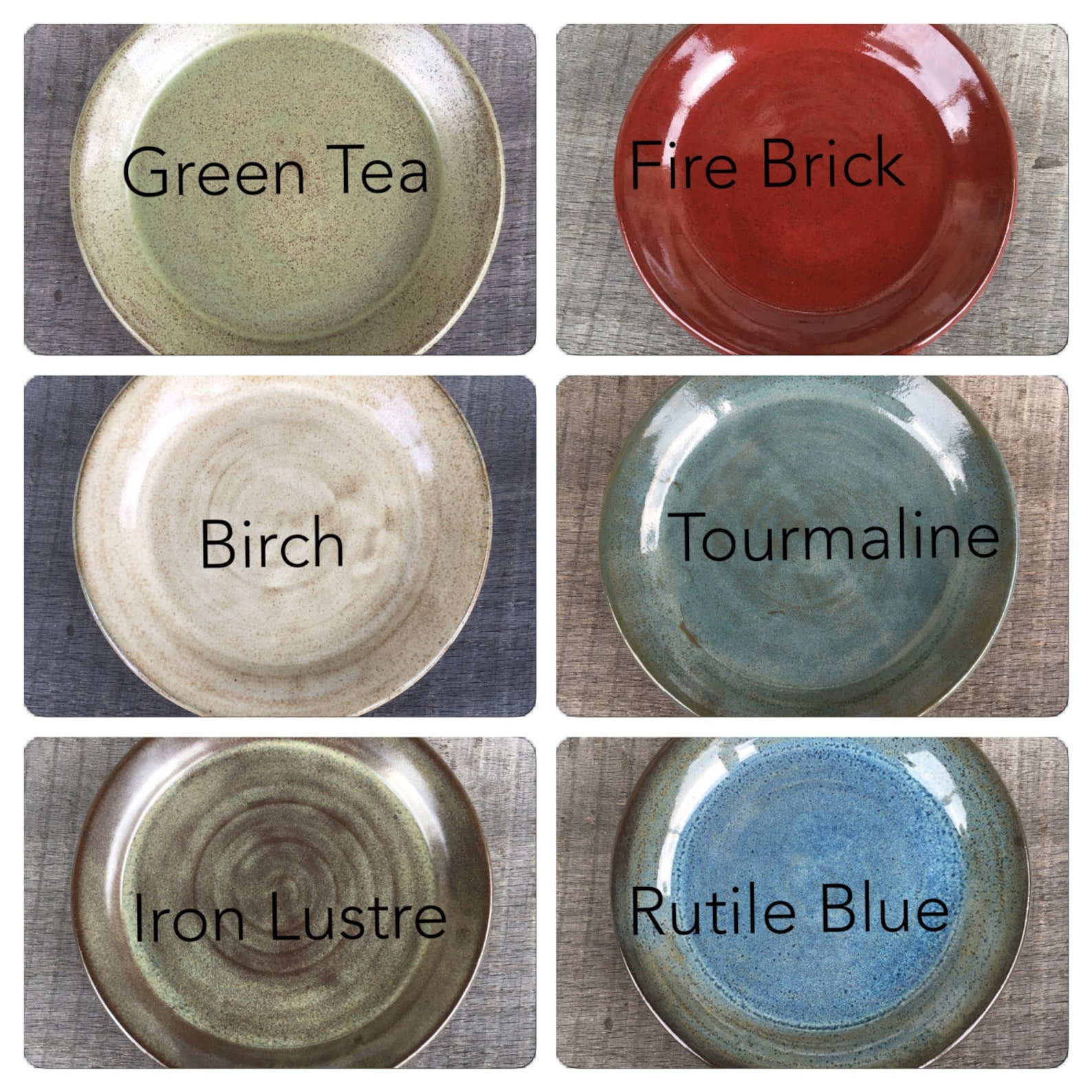 3 Piece Pottery Dinnerware Set in Iron Lustre Handmade Dishes. - Etsy