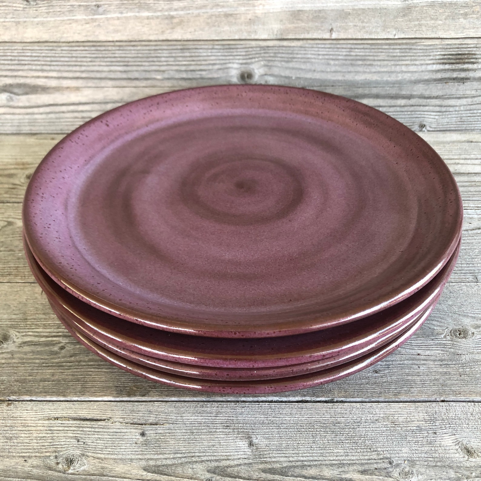 Purple Pottery Dinner Plates Set of Four Made to Order - Etsy
