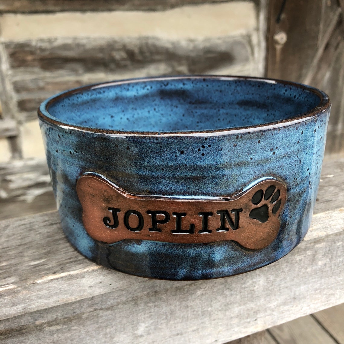 Set of TWO Pottery Dog Dishes Dog Food and Water Bowls Made - Etsy