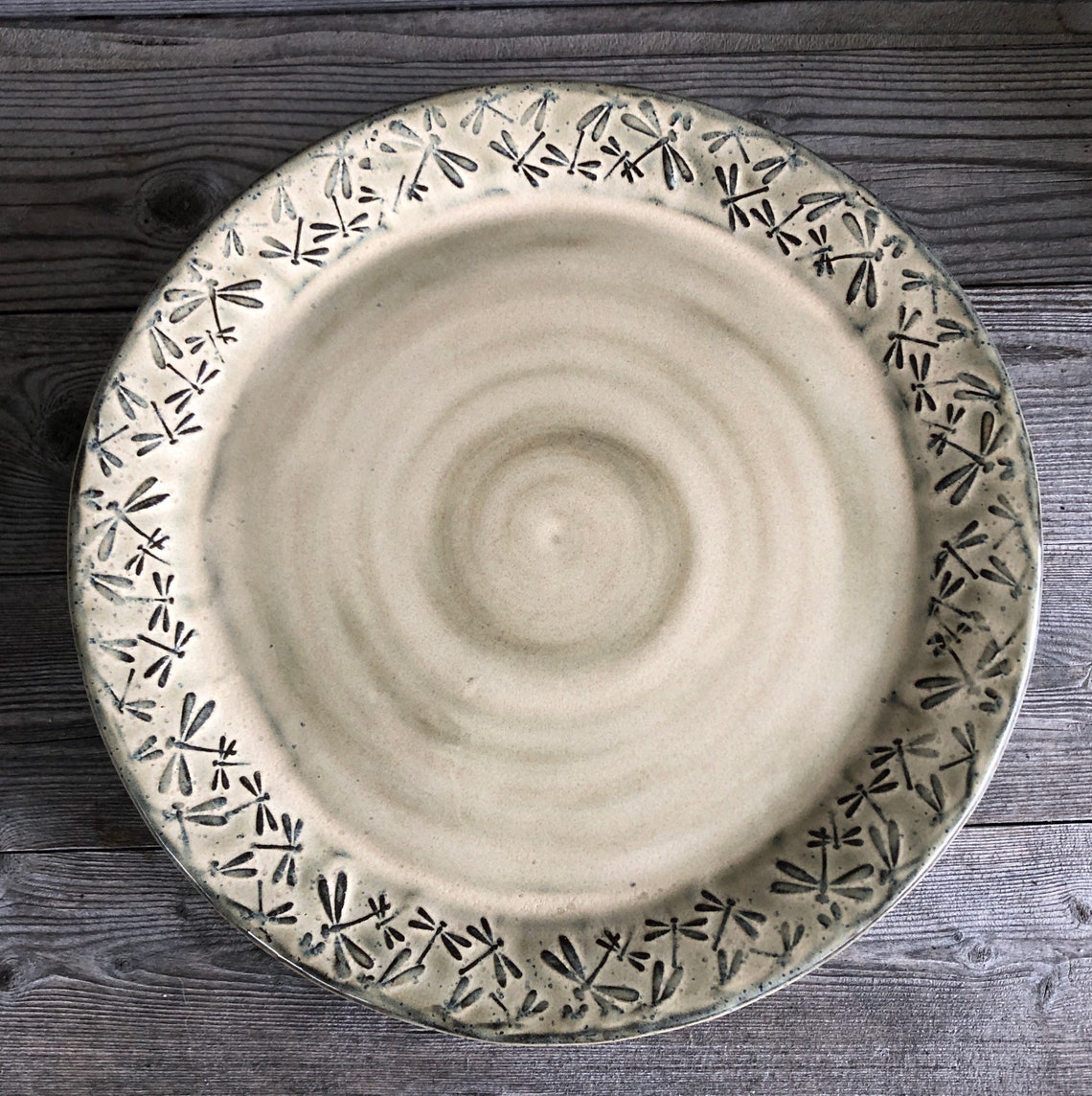 Dragonfly Pottery Dinnerware With Dancing Dragonflies 3pc Set **made to ...