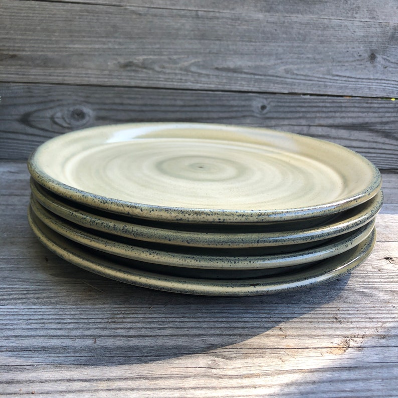 Four Pottery Dinner Plates on Dark Clay Made to Order | Etsy