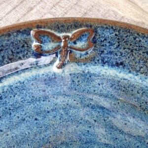Dragonfly Dinner Plates Stoneware Wheel Thrown Pottery 4pc - Etsy