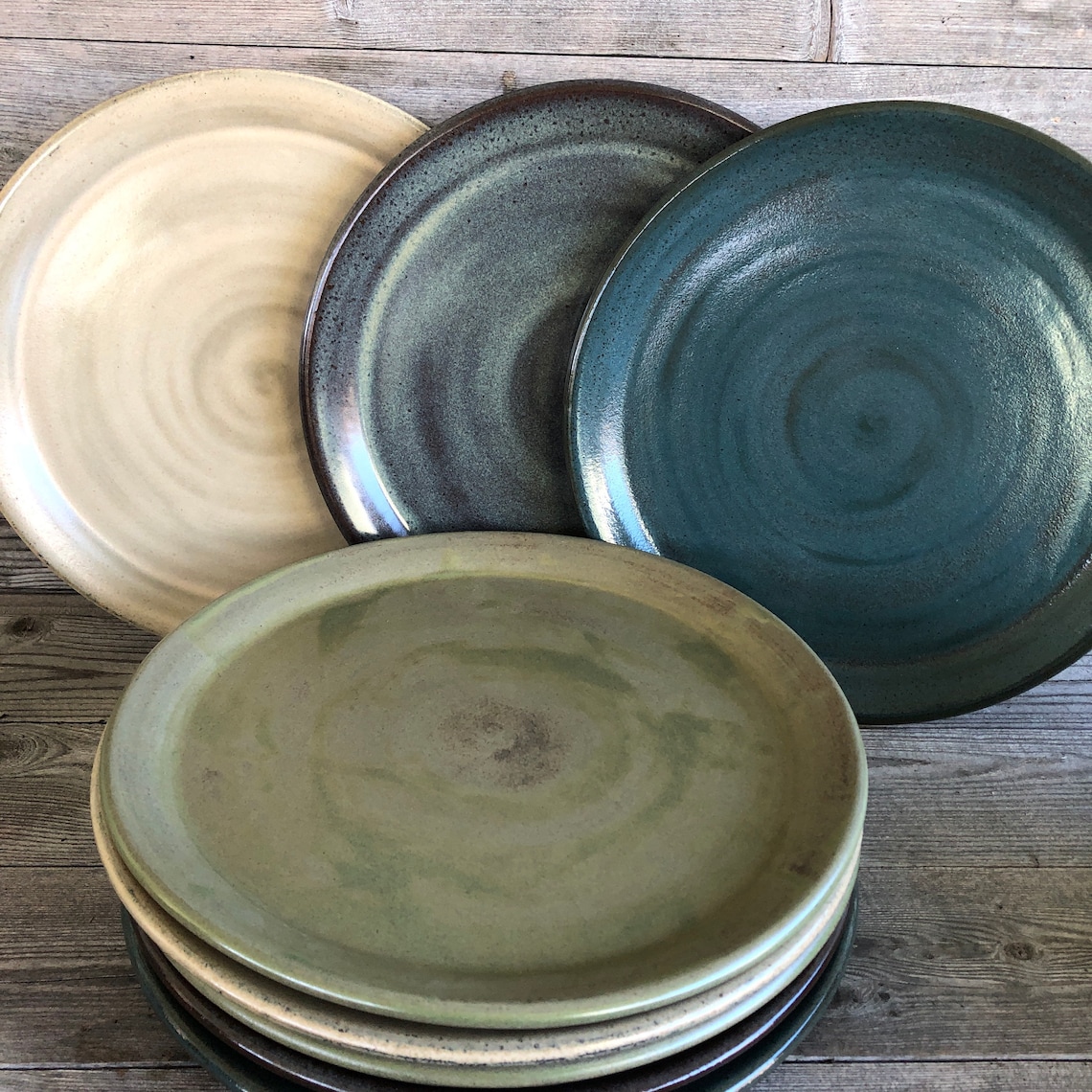 Mixed Glaze Dinnerware Service for Four. Handmade Pottery - Etsy