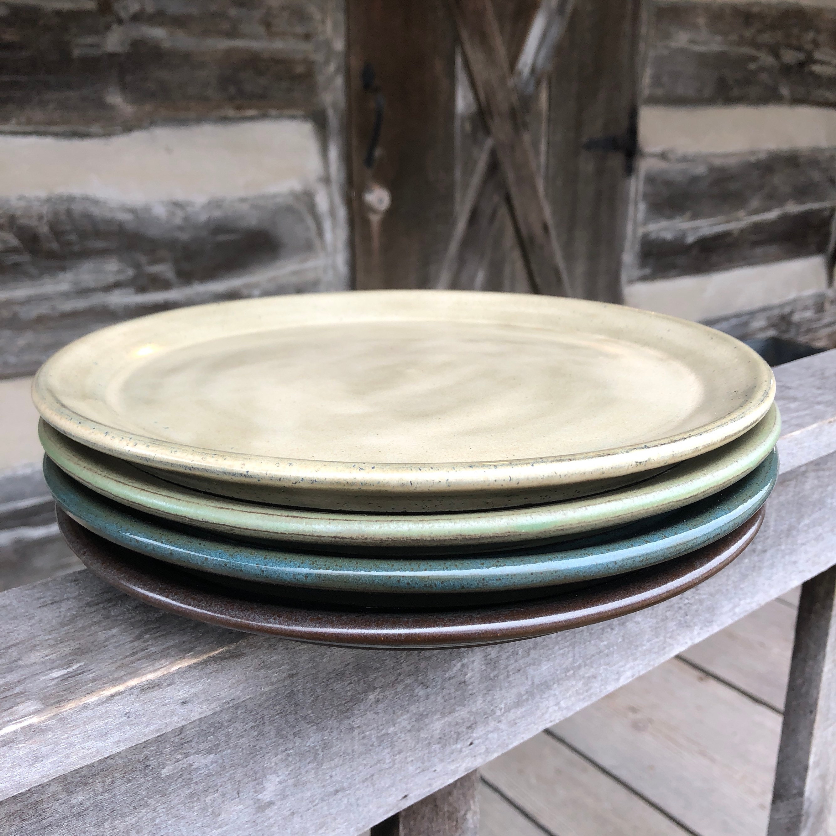 Handmade Pottery Dinner Plates... Set of Four Mix and Match Made to ...