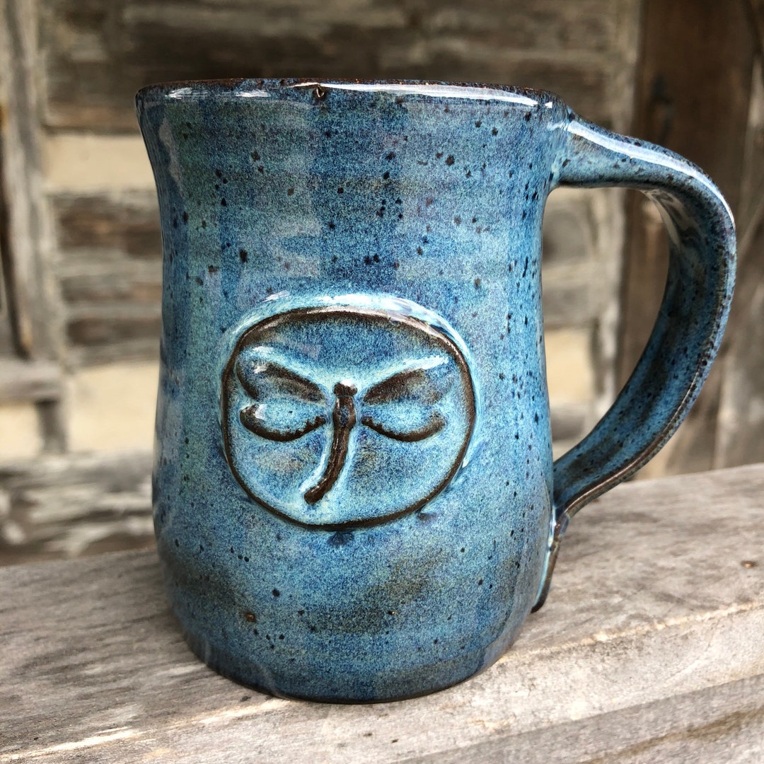 Blue Dragonfly Mug Handmade Coffee Cup **made to Order** - Etsy