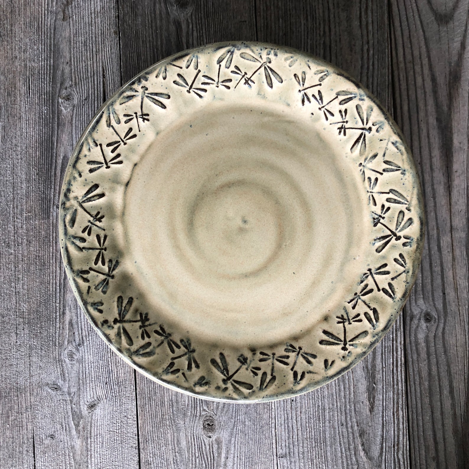 Dragonfly Pottery Dinnerware With Dancing Dragonflies 3pc Set **made to ...