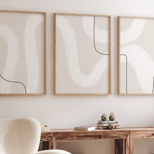 Neutral Landscape Print Set Printable Wall Art Abstract - Etsy