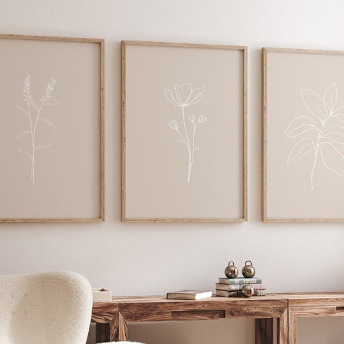 Set of 3 Wildflower Prints Floral Wall Art Botanical Print - Etsy
