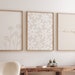 Neutral Spring Print Set, Neutral Flower Print Set of Three, Neutral ...