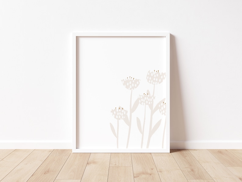 Neutral Spring Print Set Neutral Flower Print Set of Three - Etsy