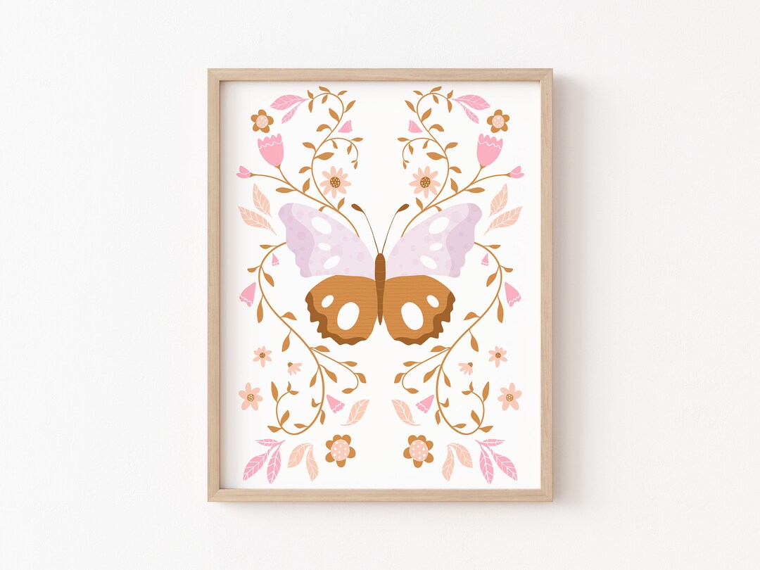 Butterfly Print, Cottagecore Decor, Pastel Butterfly, Butterfly Nursery ...