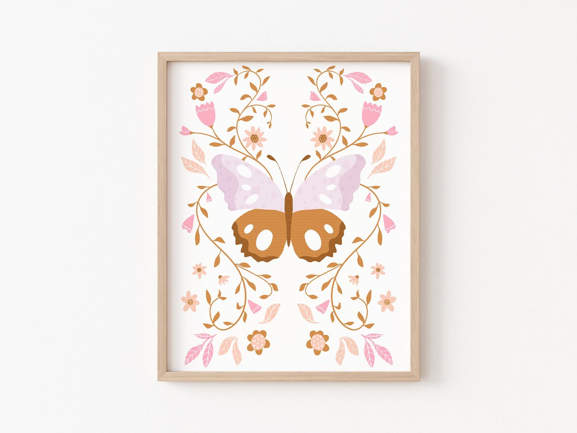 Butterfly Print Cottagecore Decor Pastel Butterfly | Etsy