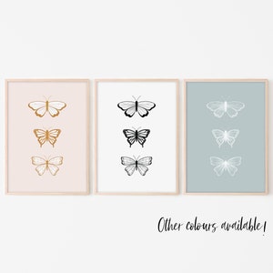 Neutral Butterfly Printable, Golden Butterfly Print, Boho Nature Print ...
