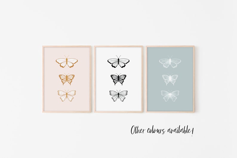 Neutral Butterfly Printable Golden Butterfly Print Boho - Etsy