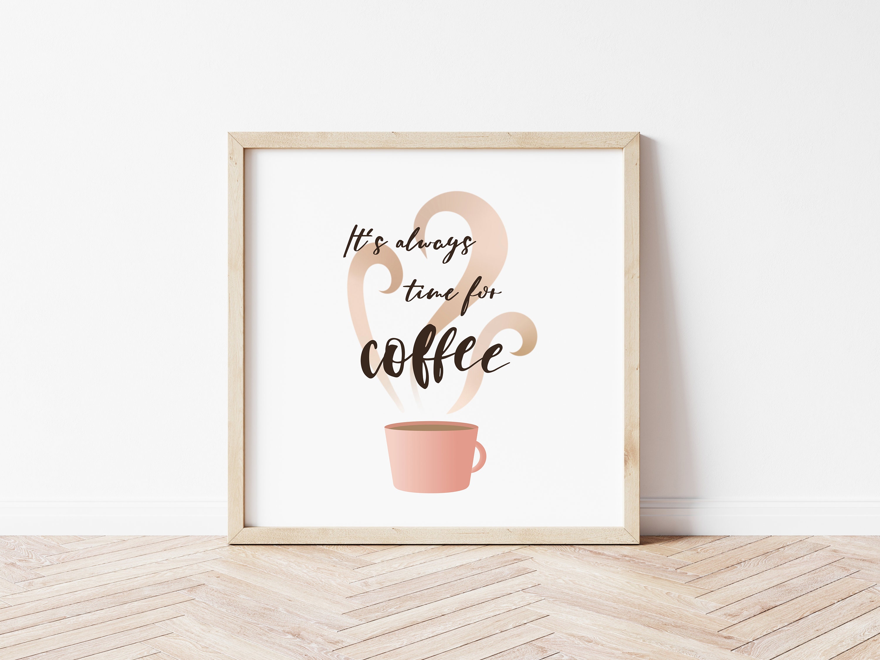 Pink Coffee Quote Print, Cute Coffee Wall Art, Cute Coffee Bar Decor ...