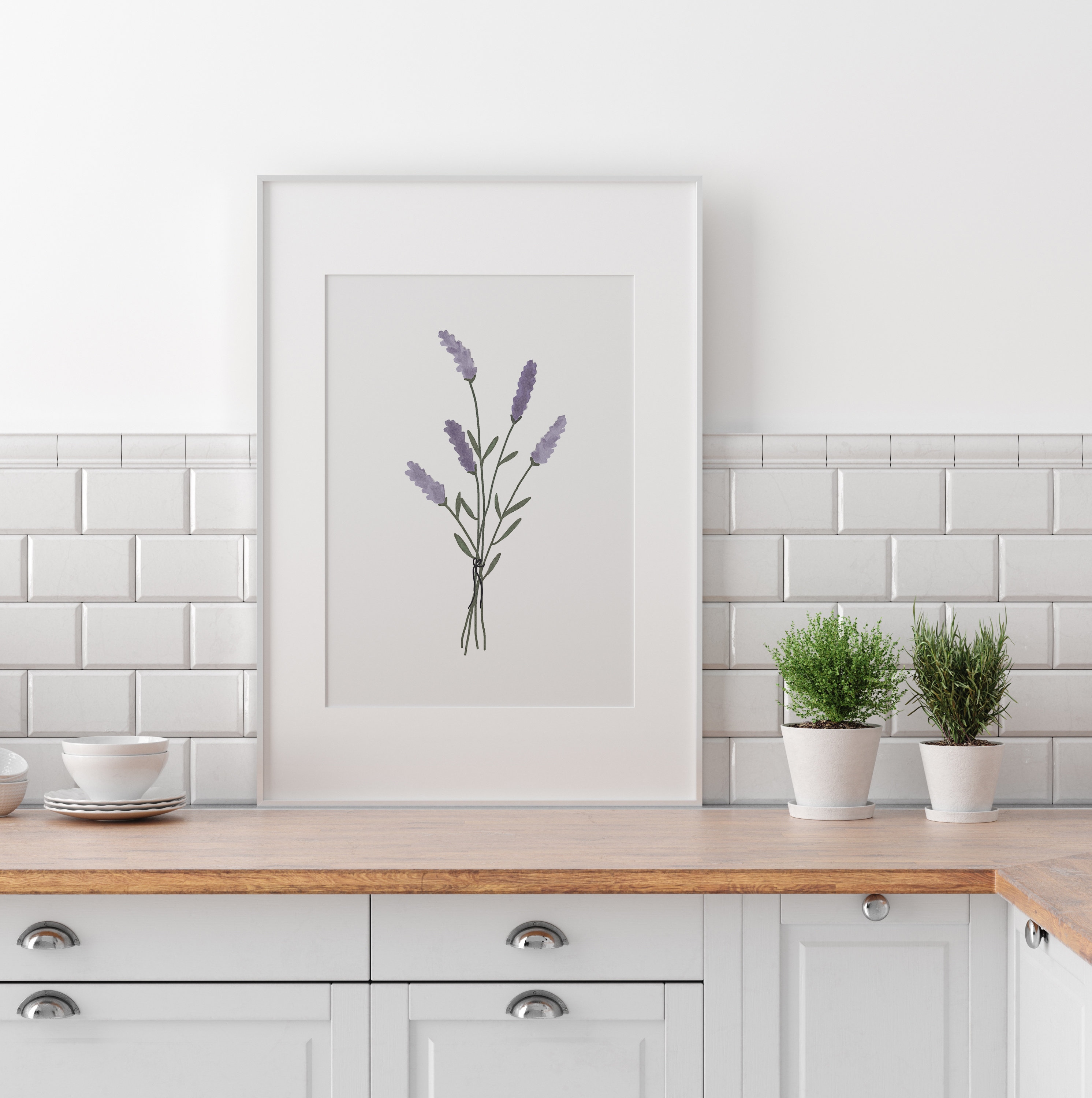 Lavender Watercolor Print, Lavender Printable, Minimal Print ...