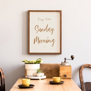 Easy Like Sunday Morning Print, Cozy Home Print, Sunday Morning Quote ...