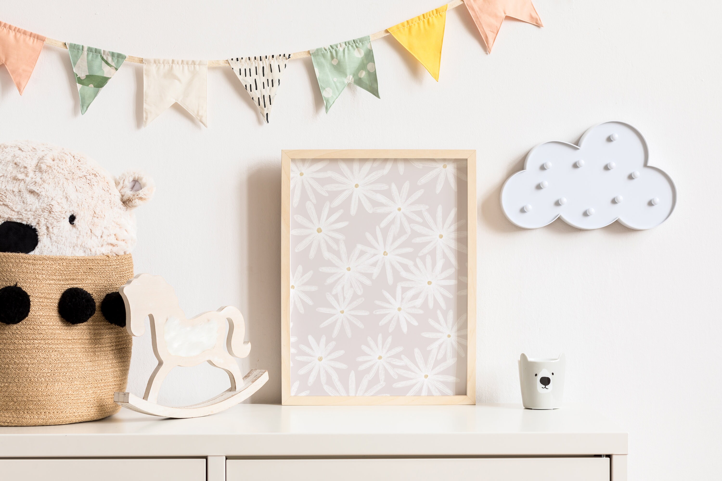 Neutral Daisy Print Minimal Daisy Flower Print Cute Flower | Etsy