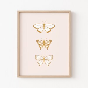 Neutral Butterfly Printable, Golden Butterfly Print, Boho Nature Print ...