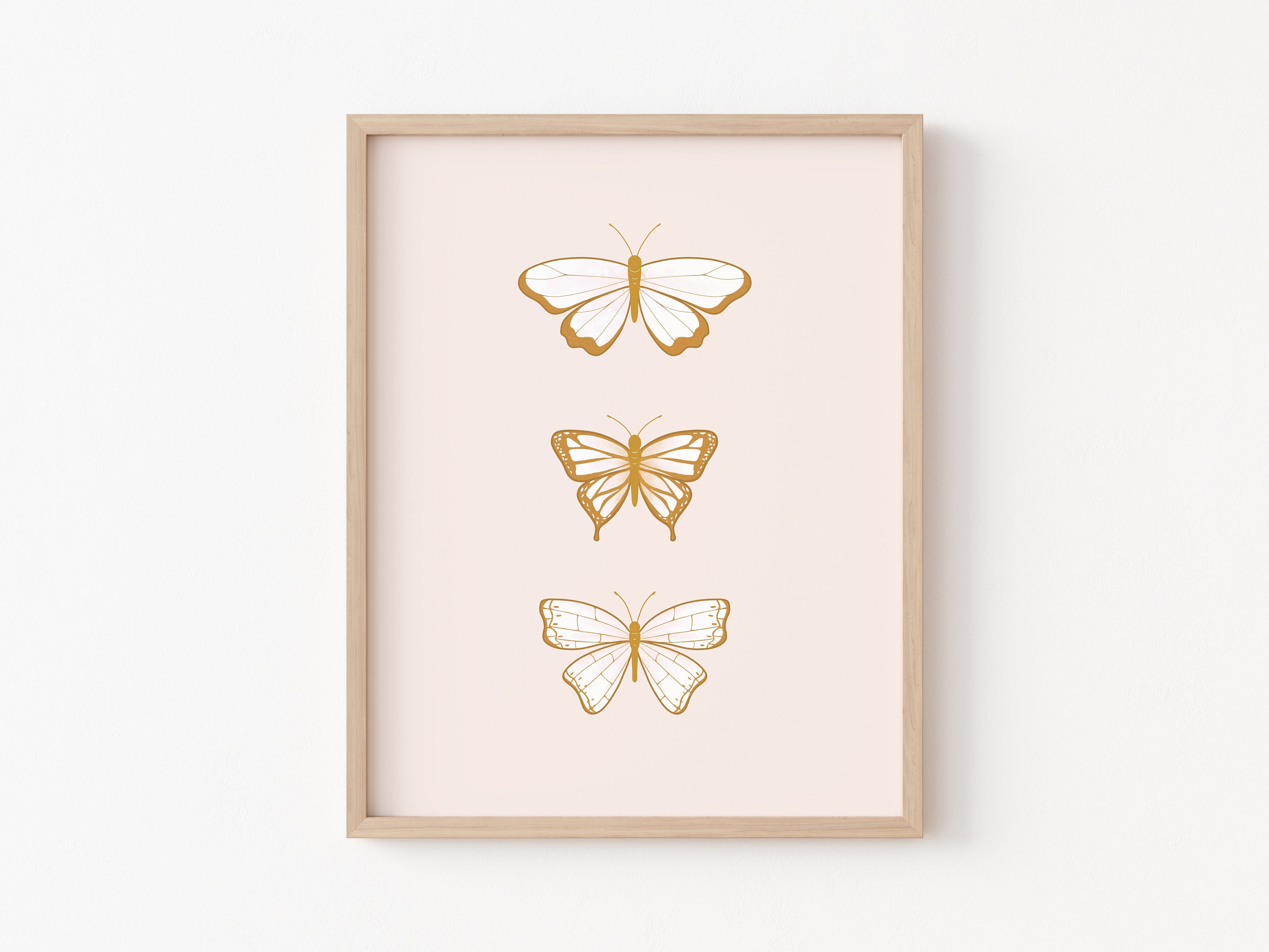 Neutral Butterfly Printable, Golden Butterfly Print, Boho Nature Print ...