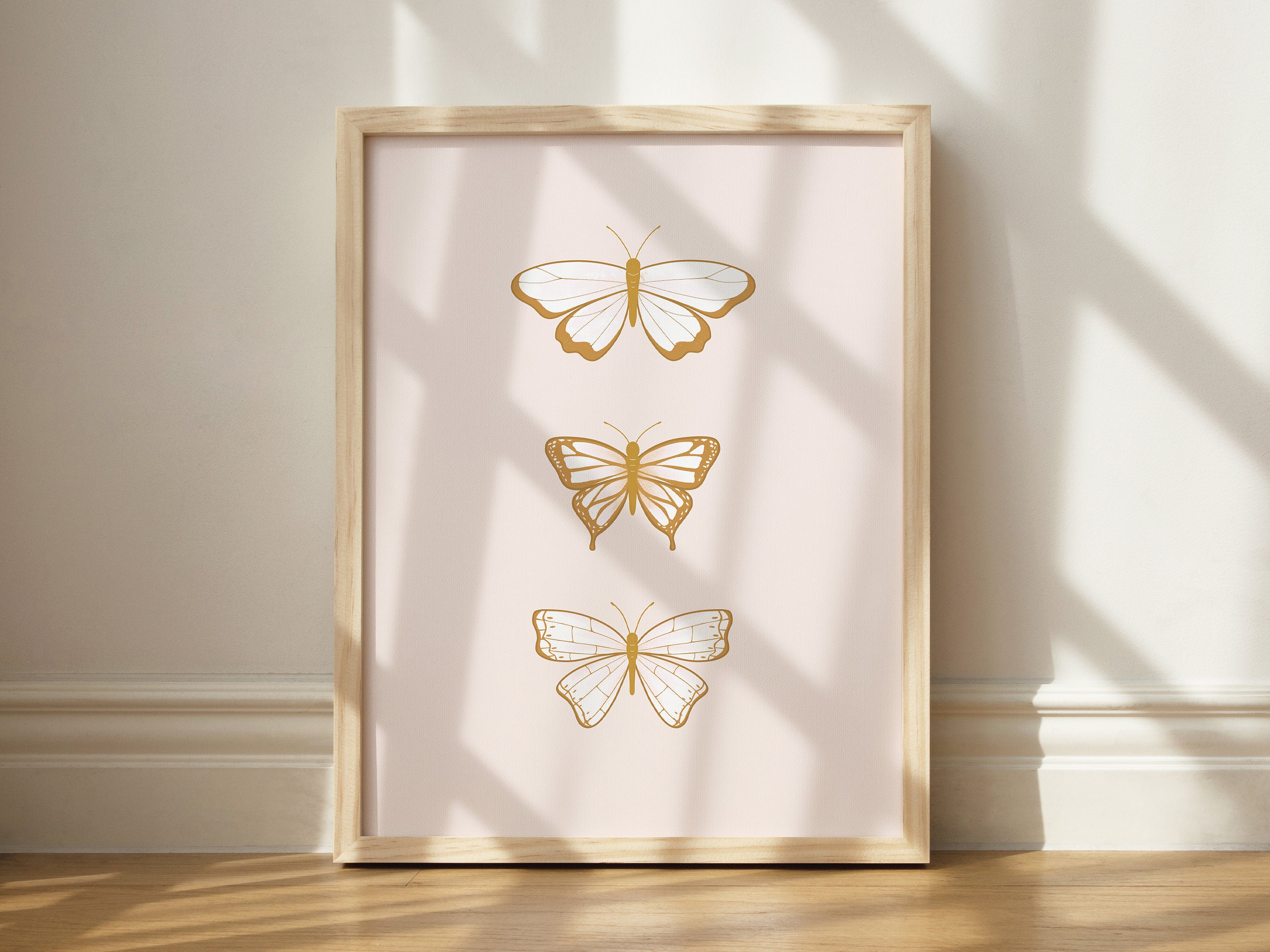 Neutral Butterfly Printable Golden Butterfly Print Boho - Etsy