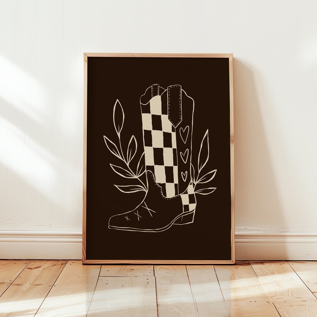 Cowboy Boot Print, Cowgirl Printable, Western Wall Art, Disco Cowgirl ...