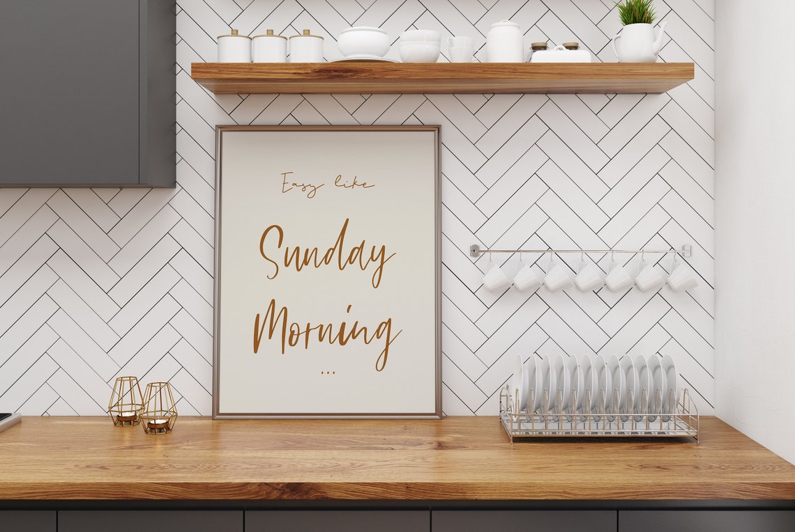 Easy like Sunday morning print cozy home print Sunday | Etsy