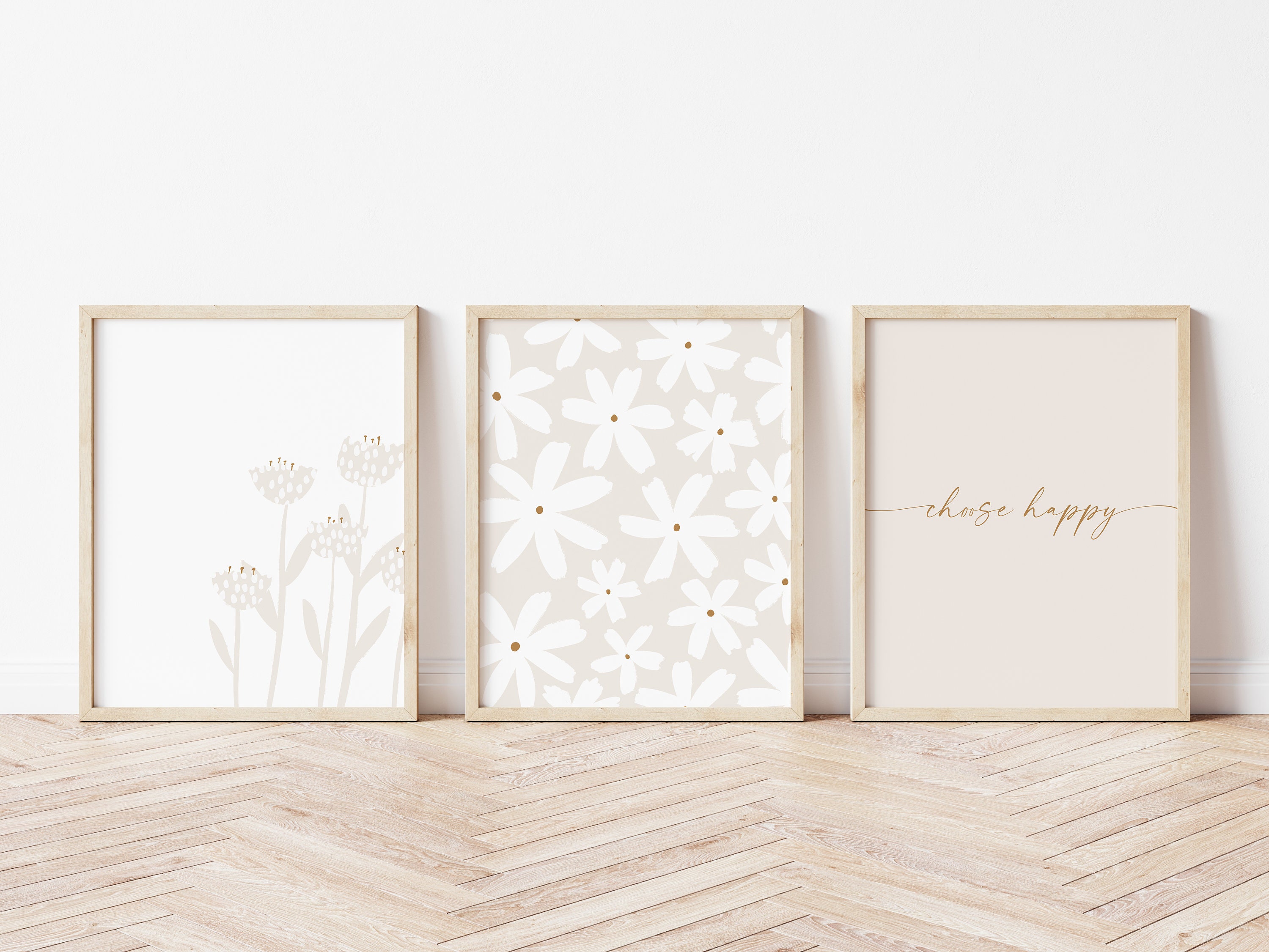 Neutral Spring Print Set Neutral Flower Print Set of Three - Etsy Canada