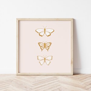 Neutral Butterfly Printable, Golden Butterfly Print, Boho Nature Print ...