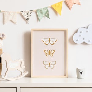 Neutral Butterfly Printable, Golden Butterfly Print, Boho Nature Print ...