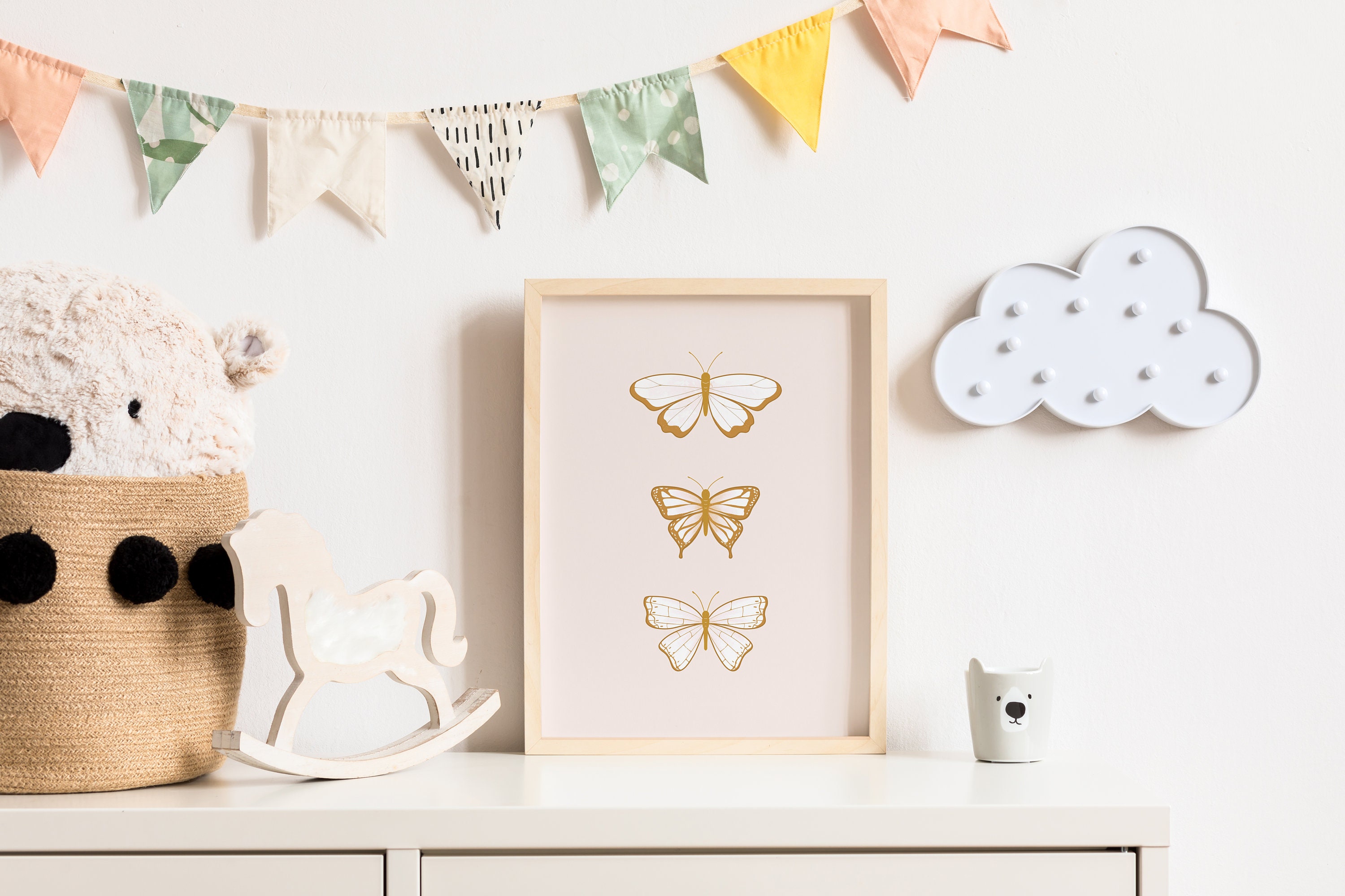 Neutral Butterfly Printable Golden Butterfly Print Boho - Etsy