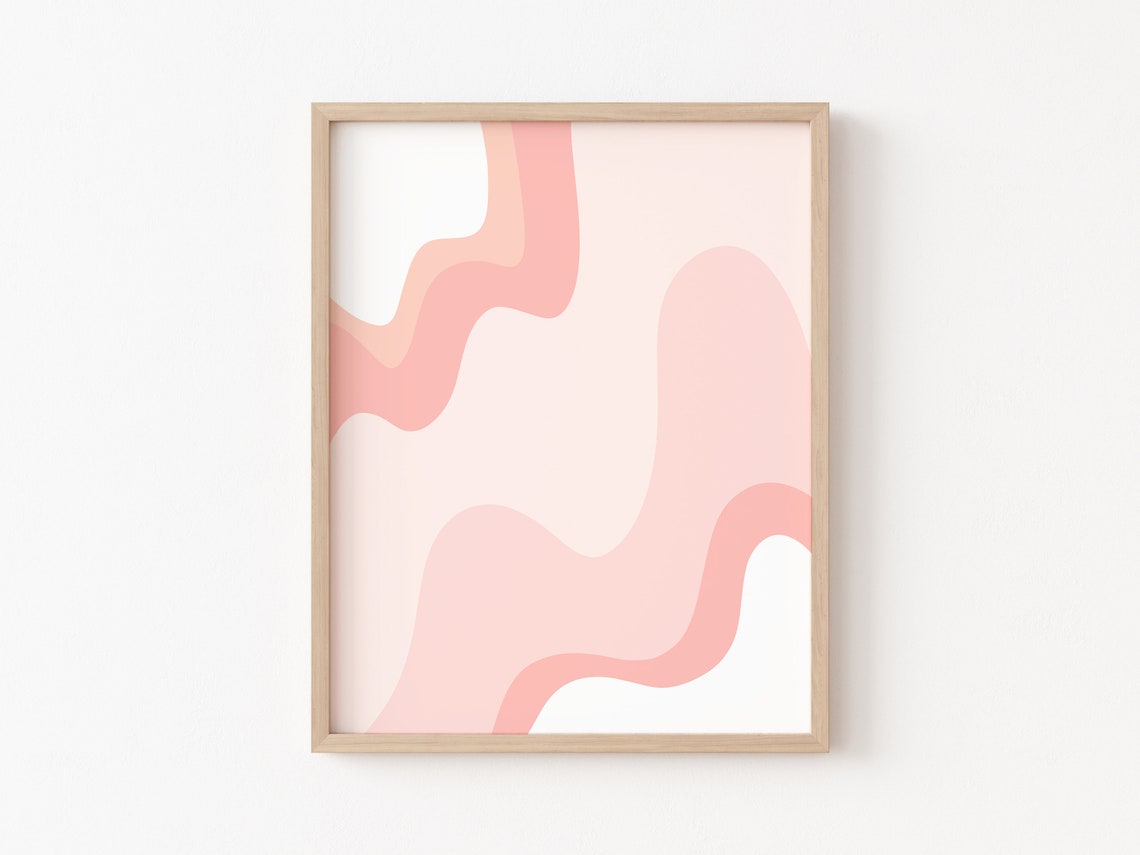 Pink Boho Print Set of 2 Minimal Pink Print Set Cute Pink - Etsy