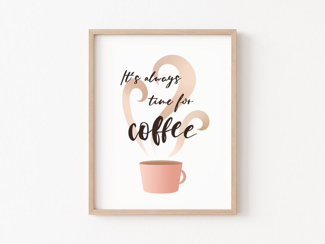Pink Coffee Quote Print, Cute Coffee Wall Art, Cute Coffee Bar Decor ...