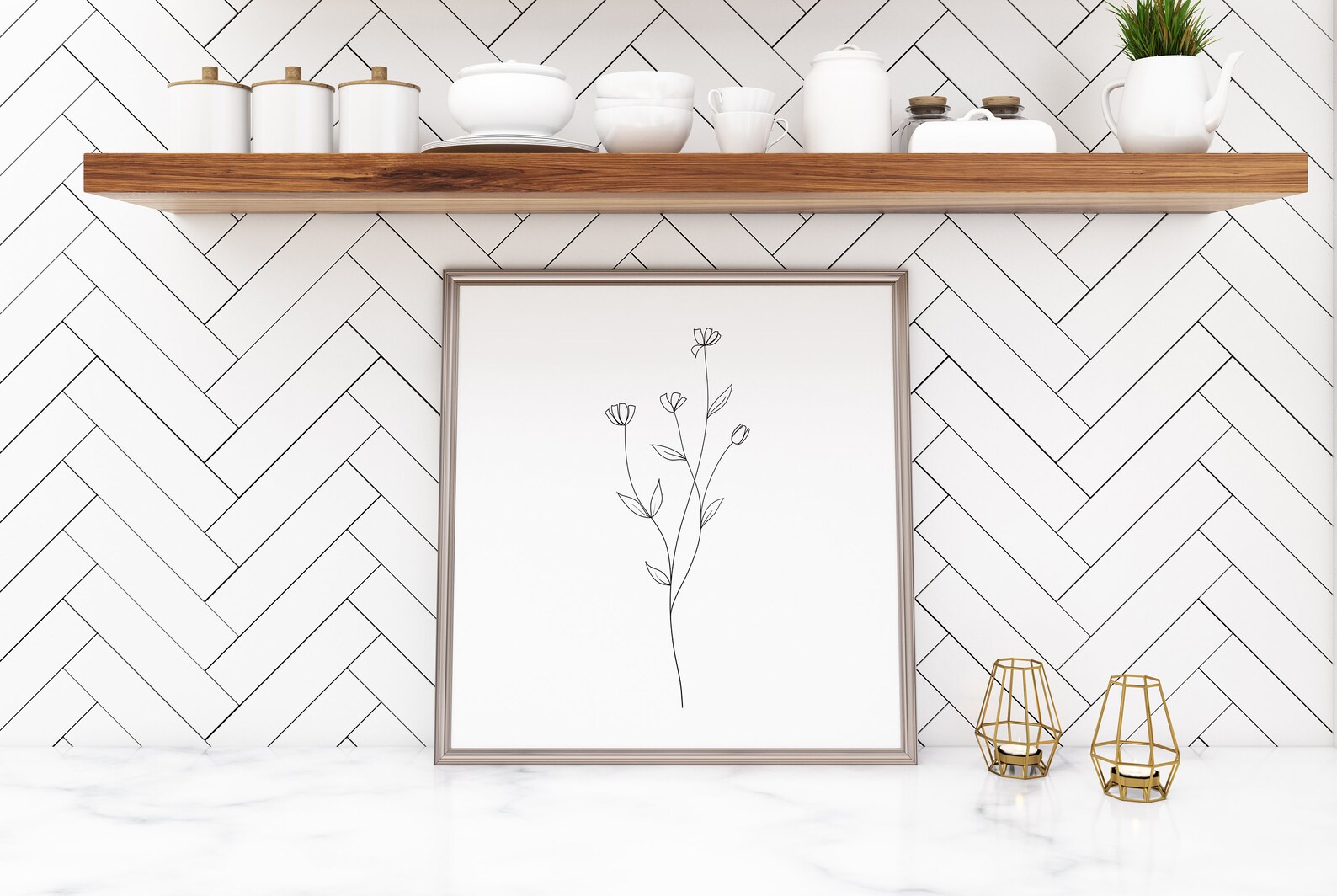 Minimal Flower Print Minimal Flower Printable Minimal Wall | Etsy
