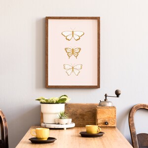 Neutral Butterfly Printable, Golden Butterfly Print, Boho Nature Print ...