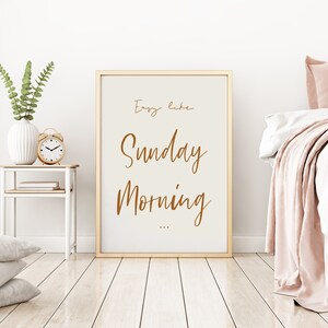 Easy Like Sunday Morning Print, Cozy Home Print, Sunday Morning Quote ...