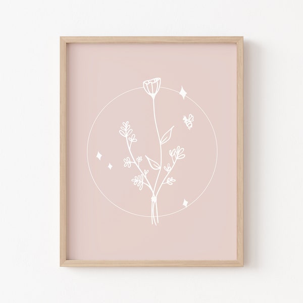 Minimal Flower Art - Etsy