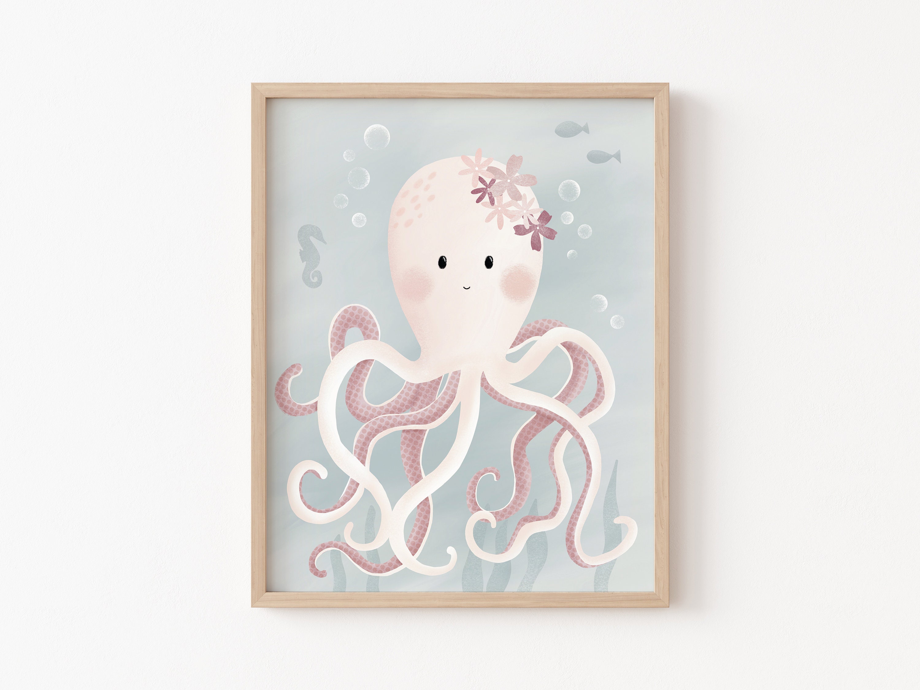 Octopus Printable Cute Octopus Print Under the Sea Nursery - Etsy Canada