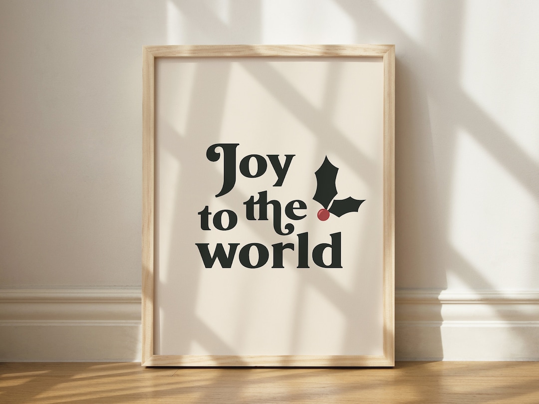 Joy to the World Printable, Green Christmas Print, Neutral Christmas ...