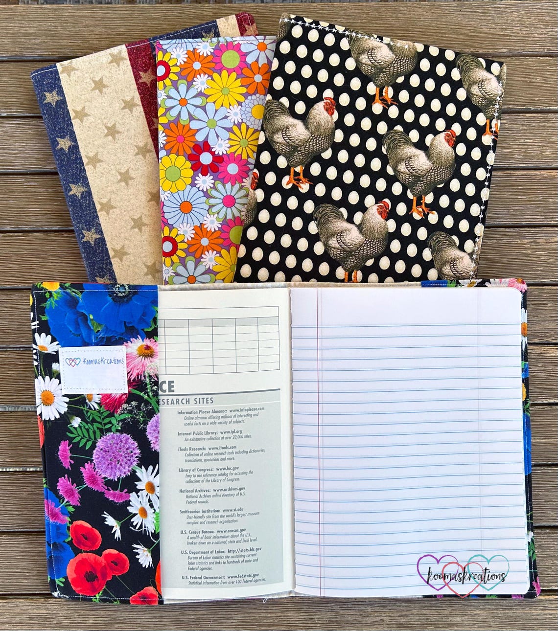 Notebook Cover, Fabric Notebook Cover, Notebook Journal Cover ...